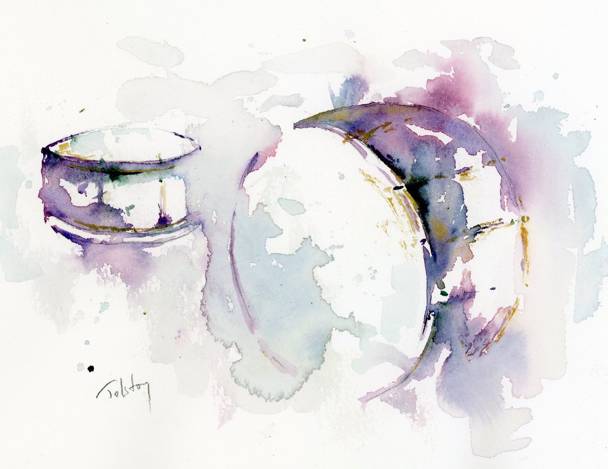 Two Drums Watercolour: Alex Tolstoy | Artfinder