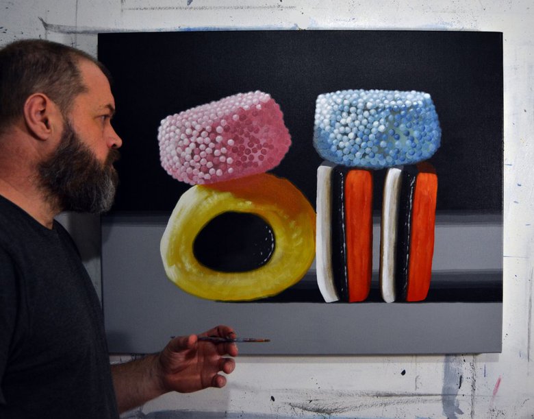 Takes Allsorts Acrylic painting: Peter Slade