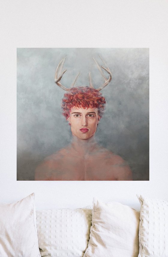 Jelenko- Surreal oil portrait painting-70x70 cm/ 27.5 x 27.5 inches Oil ...