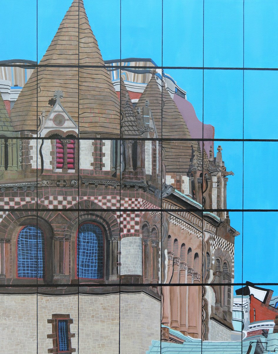 Boston Trinity Church Reflect. Acrylic painting: Steven Fleit | Artfinder