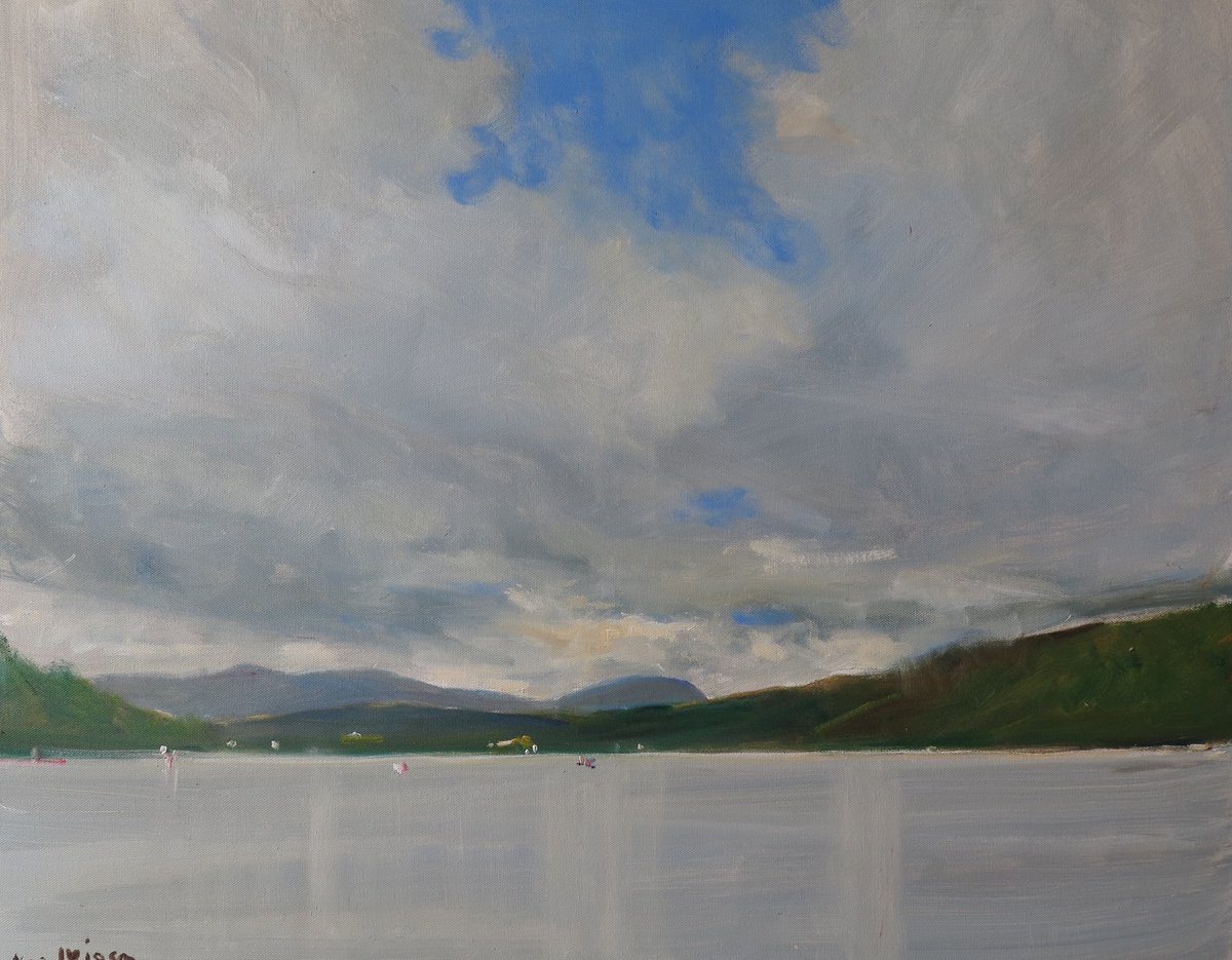 Coniston Water in the Lake District Oil painting: Malcolm Ludvigsen ...