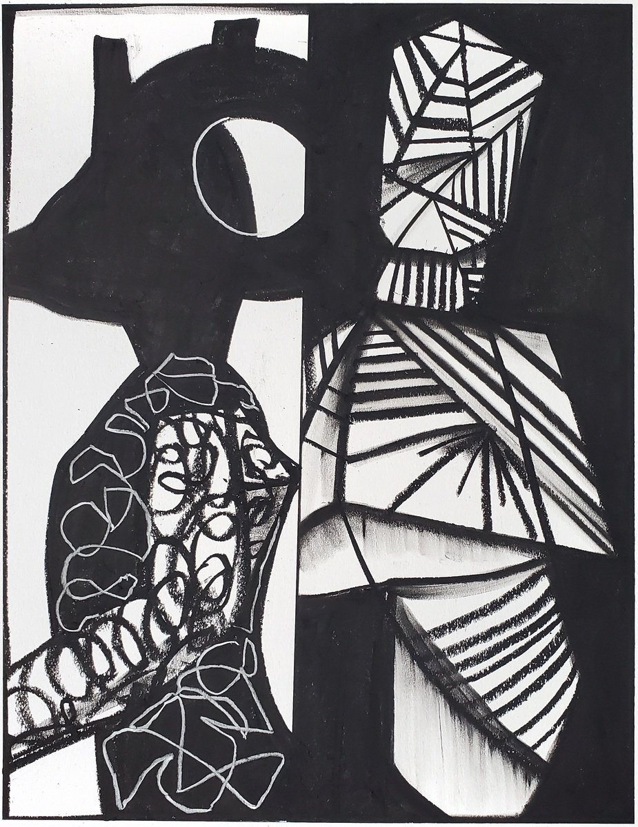 Duality Diptych Charcoal drawing: Shelton Walsmith | Artfinder