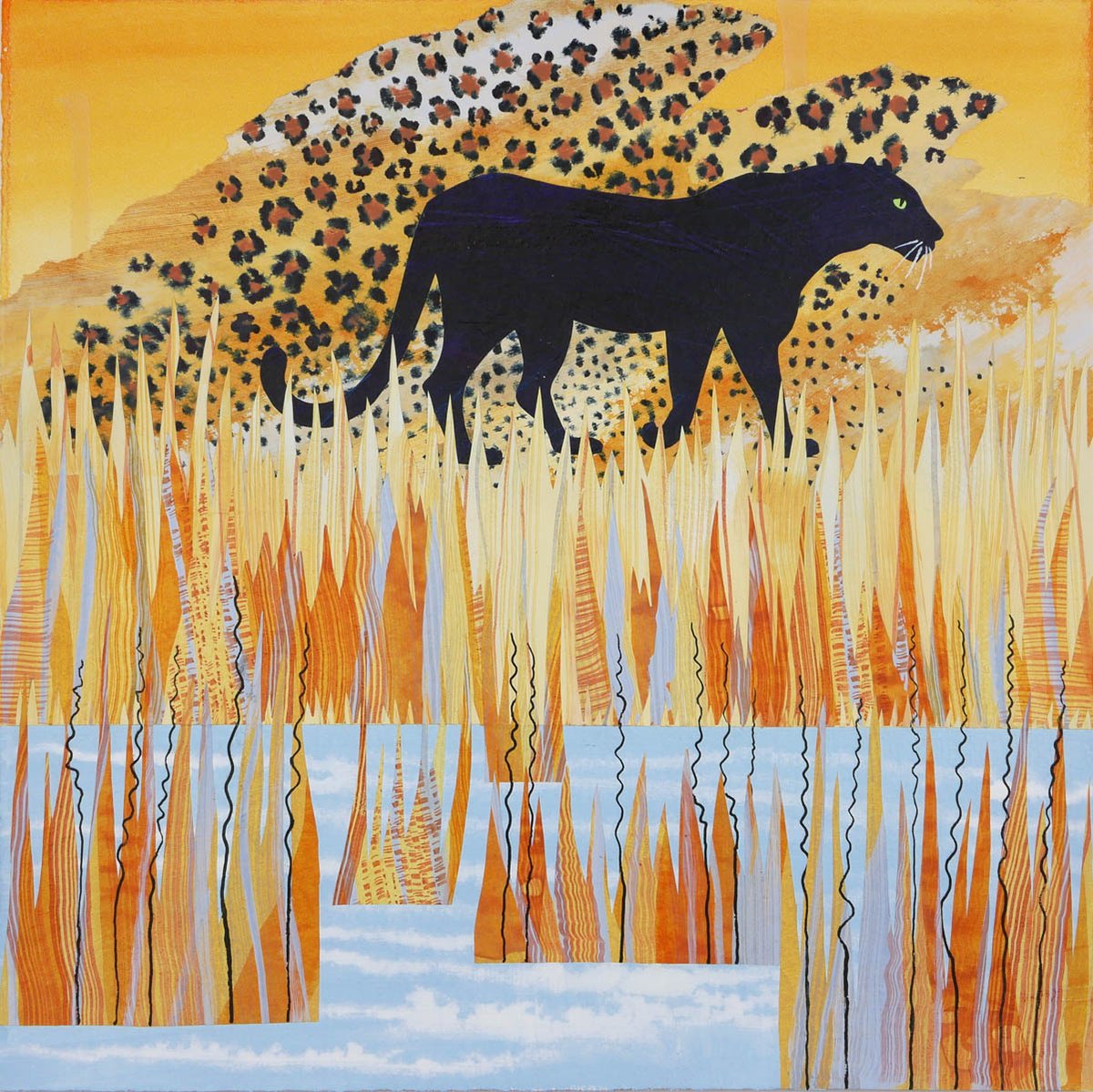 Weeping Willow with Dove Mixed-media painting: Rebecca Vincent | Artfinder