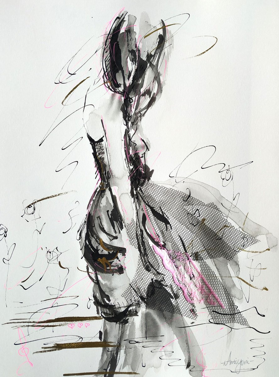 Woman ink drawing series-Figurative drawing on paper Ink drawing by ...