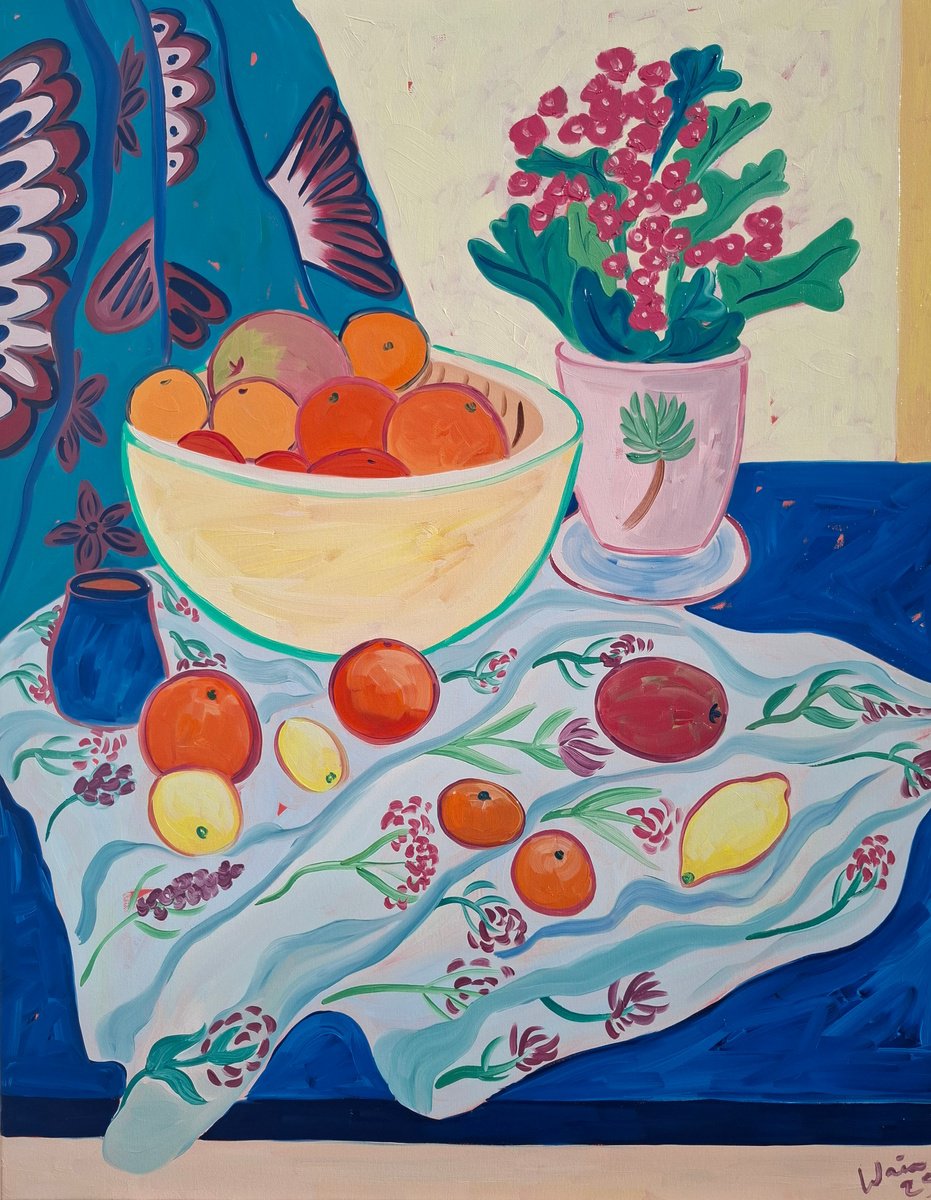 Original Oil Painting - Mediterranean Still Life with Oranges by Kirsty ...