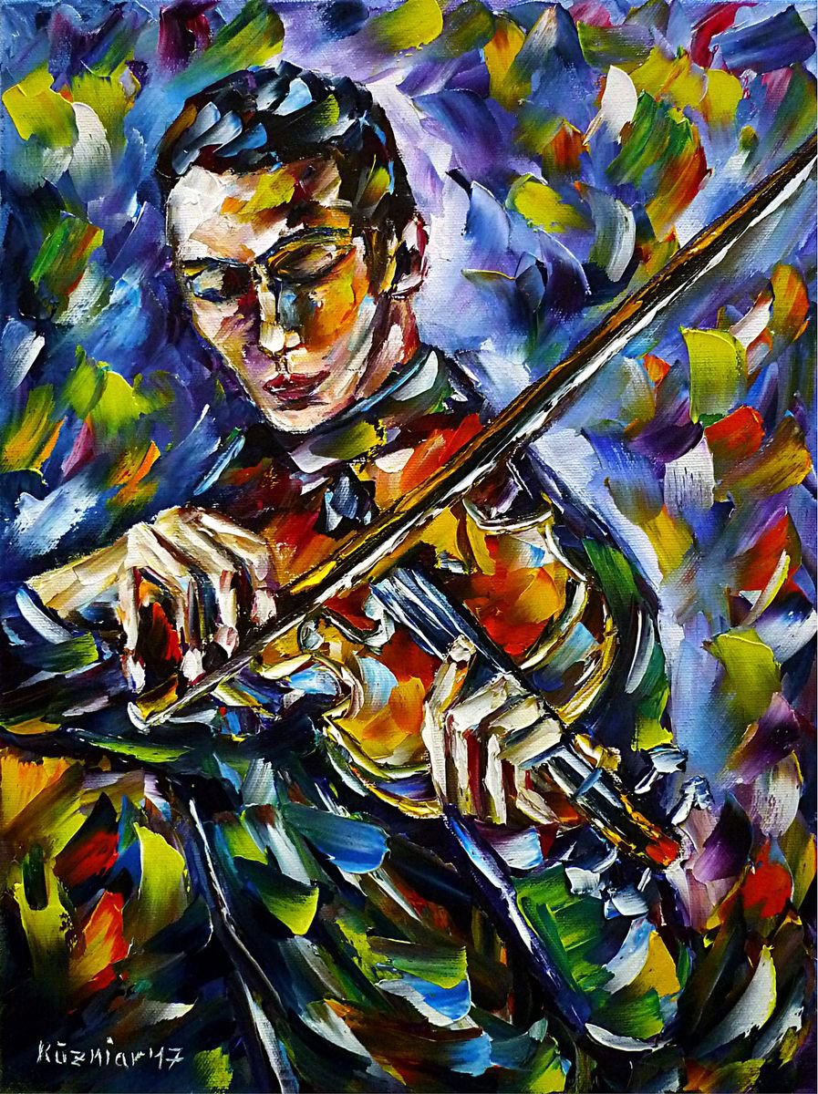 Violin player I Oil painting by Mirek Kuzniar | Artfinder