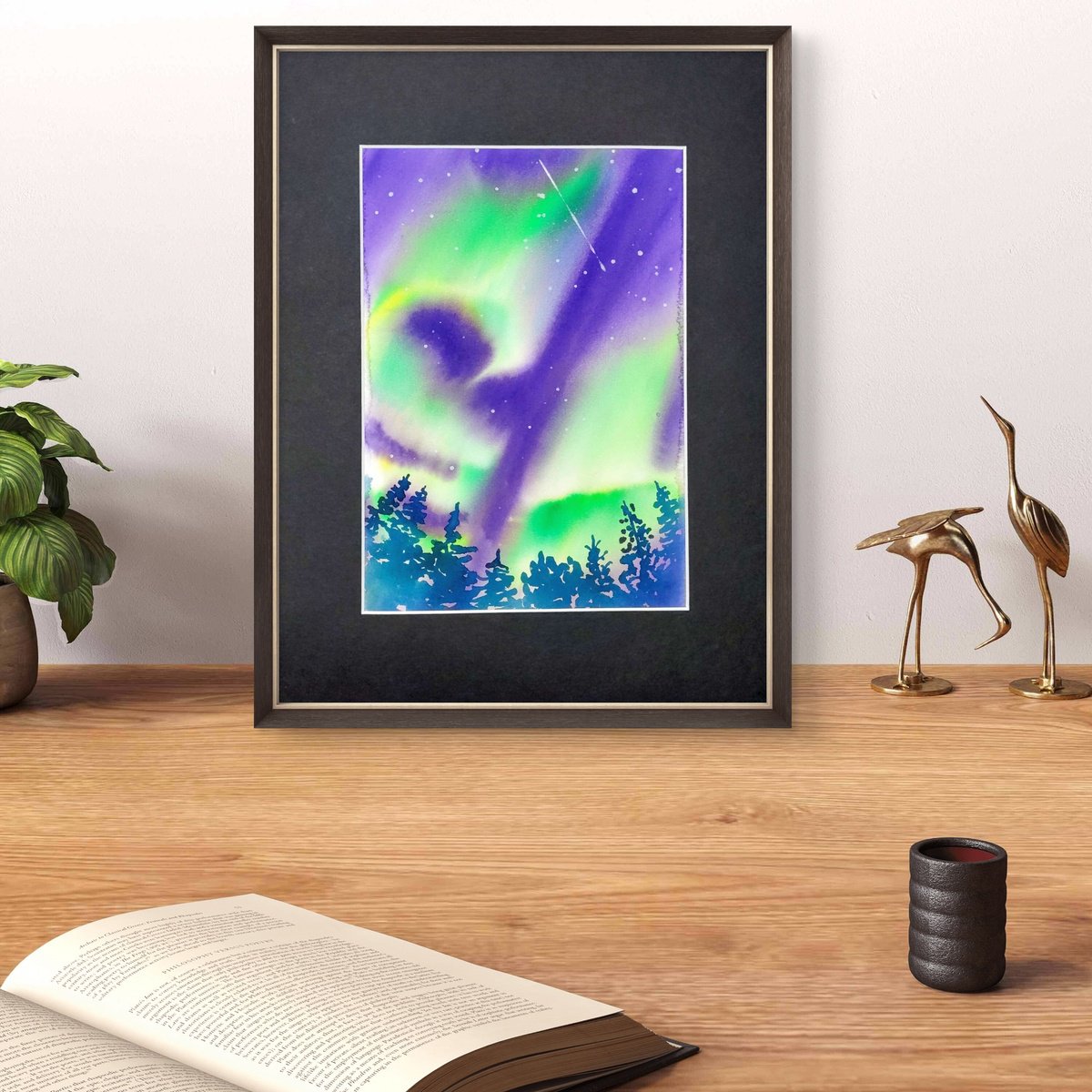 Aurora Borealis Watercolor Watercolour: Ion Sheremet