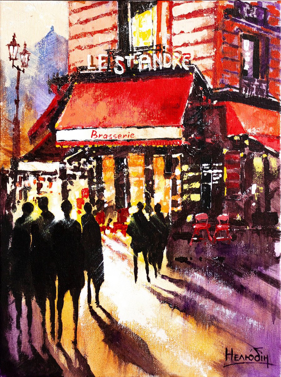 Cafe Acrylic painting: Aleksandr Neliubin | Artfinder