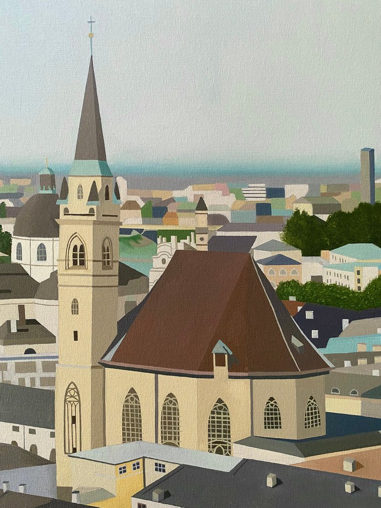 Original Oil Painting - Salzburg by Jill Ann Harper