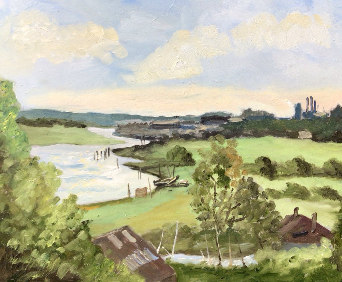 Rye view towards the sea Oil painting: Julian Lovegrove Art | Artfinder