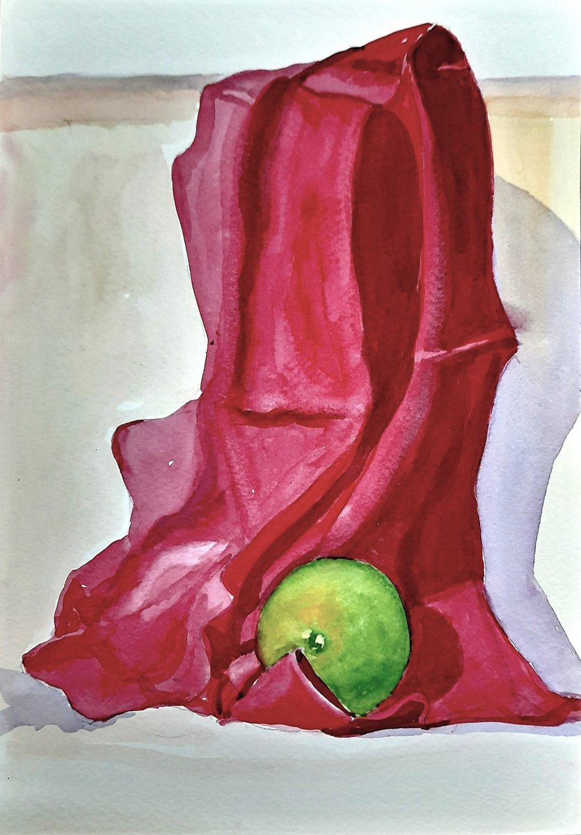 Still life with Drape & Lemon Watercolour by Asha Shenoy | Artfinder