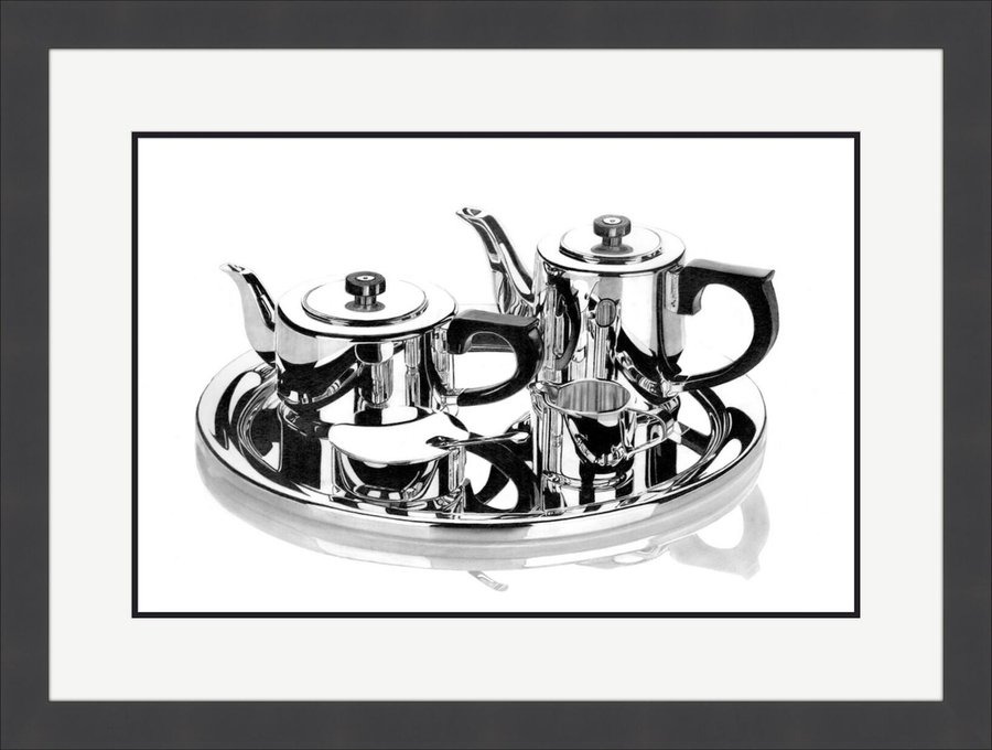 Original Pencil Drawing - Chrome Tea Set II by Paul Stowe