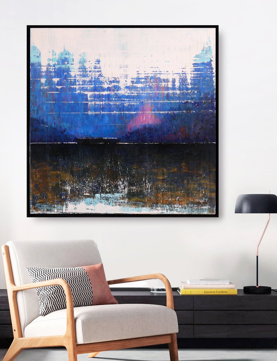 Mysterious forest by the river Acrylic painting: Bo Kravchenko | Artfinder