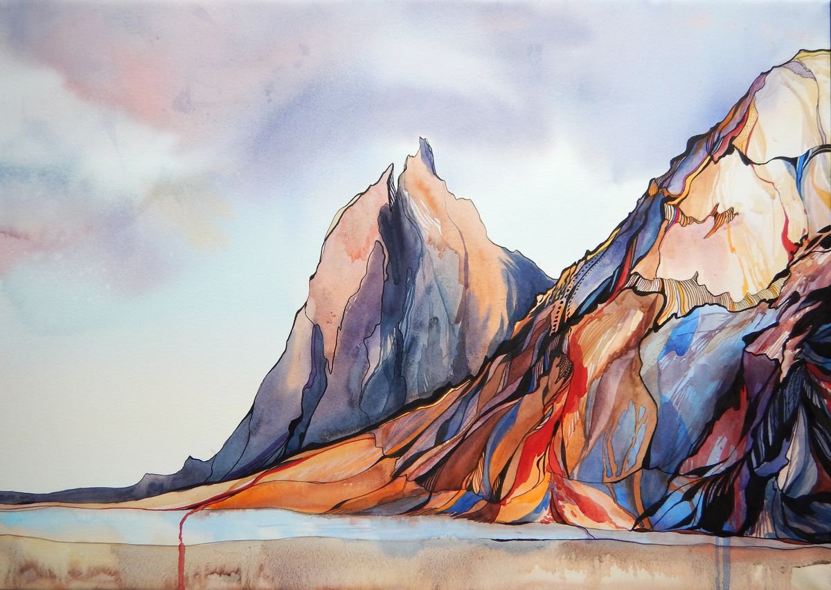 Iceland Mixed-media painting by Alla Vlaskina | Artfinder