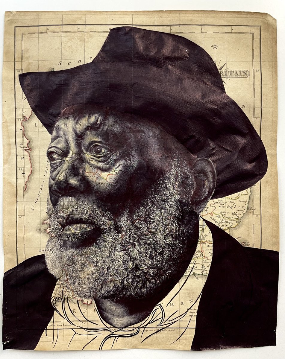 Sir Frank Bowling Ink drawing by Habib Hajallie | Artfinder