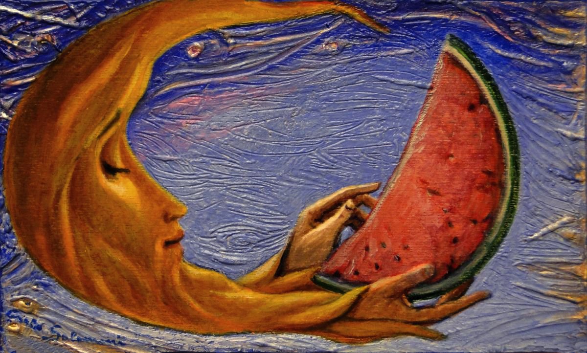 SUMMER MOON - ( ready to hang ) Acrylic painting by Carlo Salomoni ...