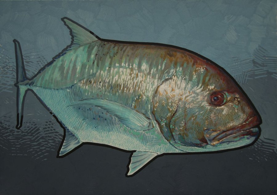 Giant Trevally 01 - SOLD Drawing: Carlos J. Marquez | Artfinder