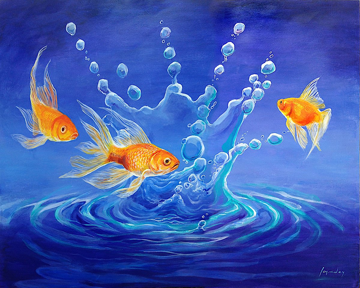 Goldfish XLVII Acrylic painting: Daniel Loveday | Artfinder
