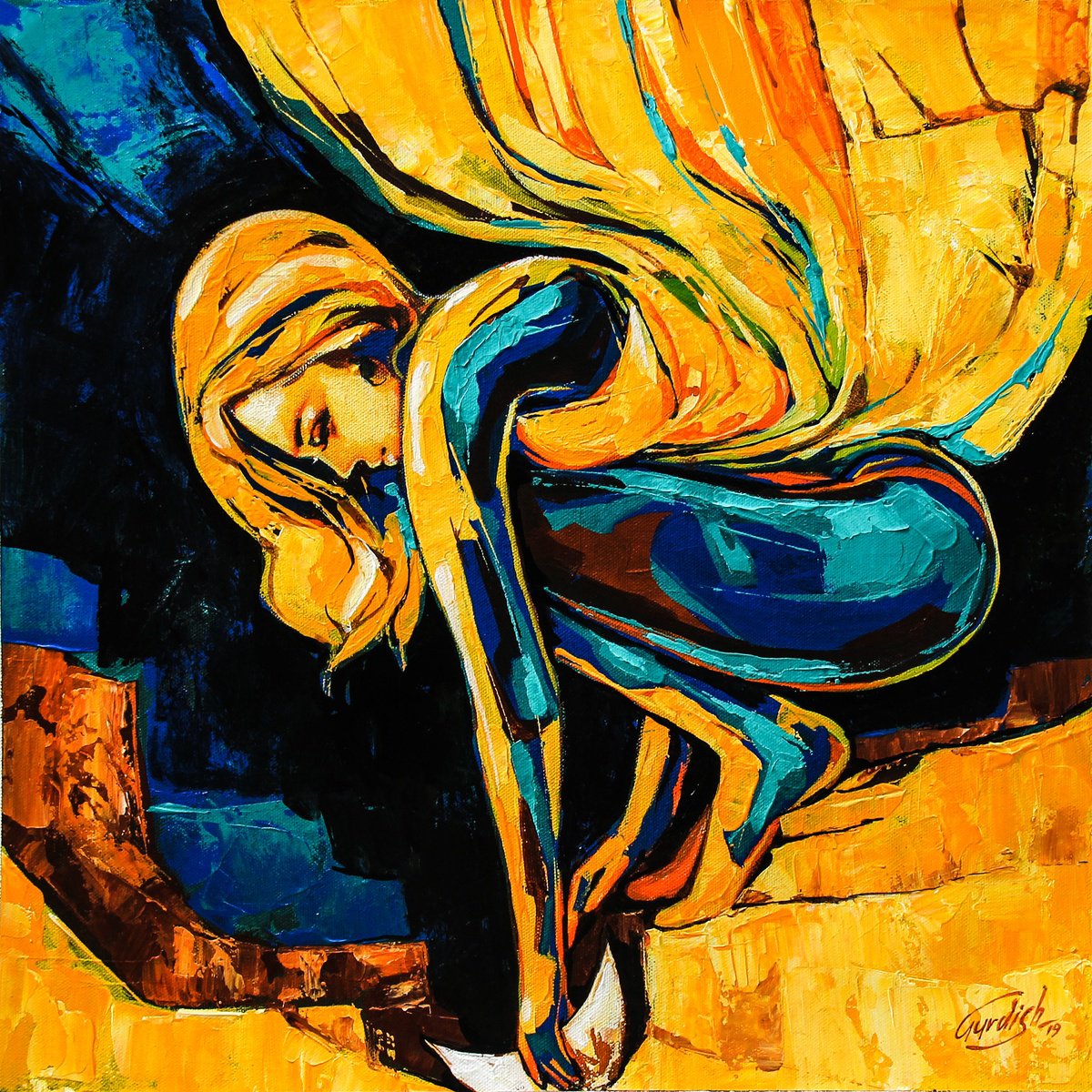 The betrayal of Moon Acrylic painting: ARTIST GURDISH PANNU | Artfinder