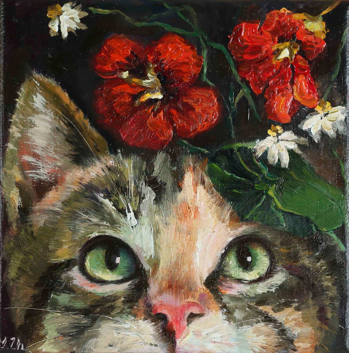 Under the flower Oil painting: Ying Zhang | Artfinder