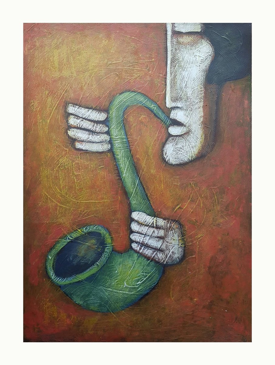 Sax Musiek V Acrylic painting: Zhana Viel | Artfinder