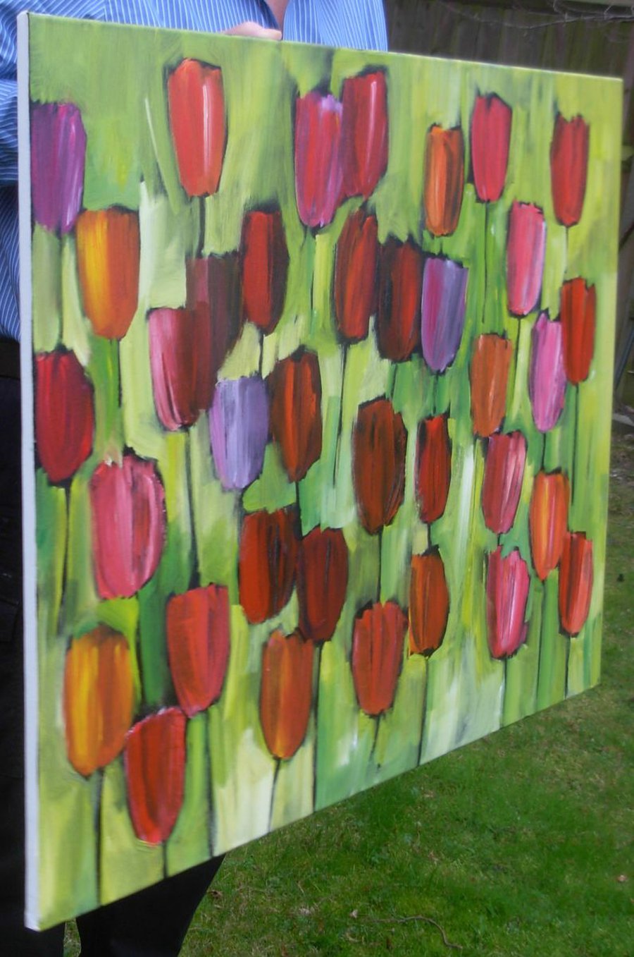 Tulip Field Acrylic painting by Jan Rippingham | Artfinder