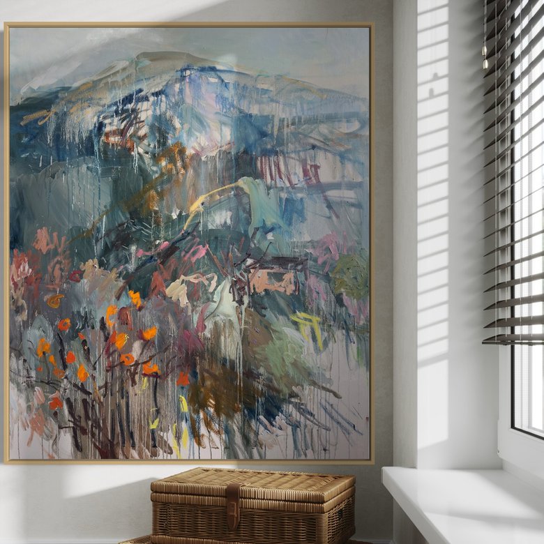 Original Oil Painting - a Mountain to the North by Lilia Orlova-holmes