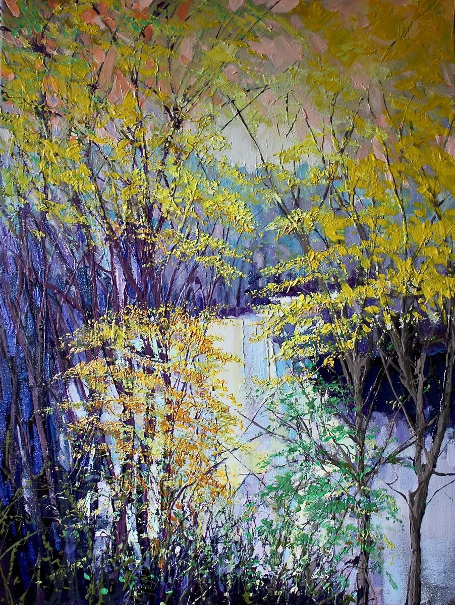Early Spring Trees Oil painting: Simon Jones | Artfinder