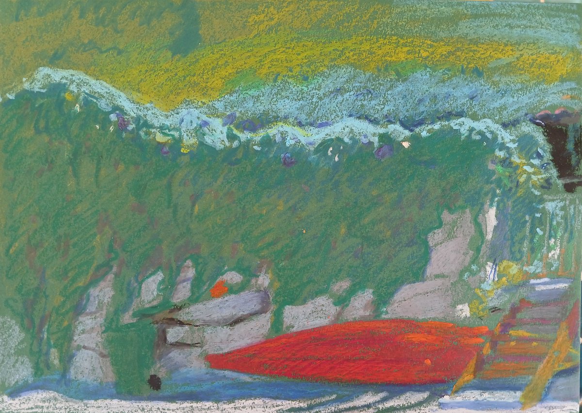 Boat in the Shade Pastel drawing: Vasyl Koval | Artfinder