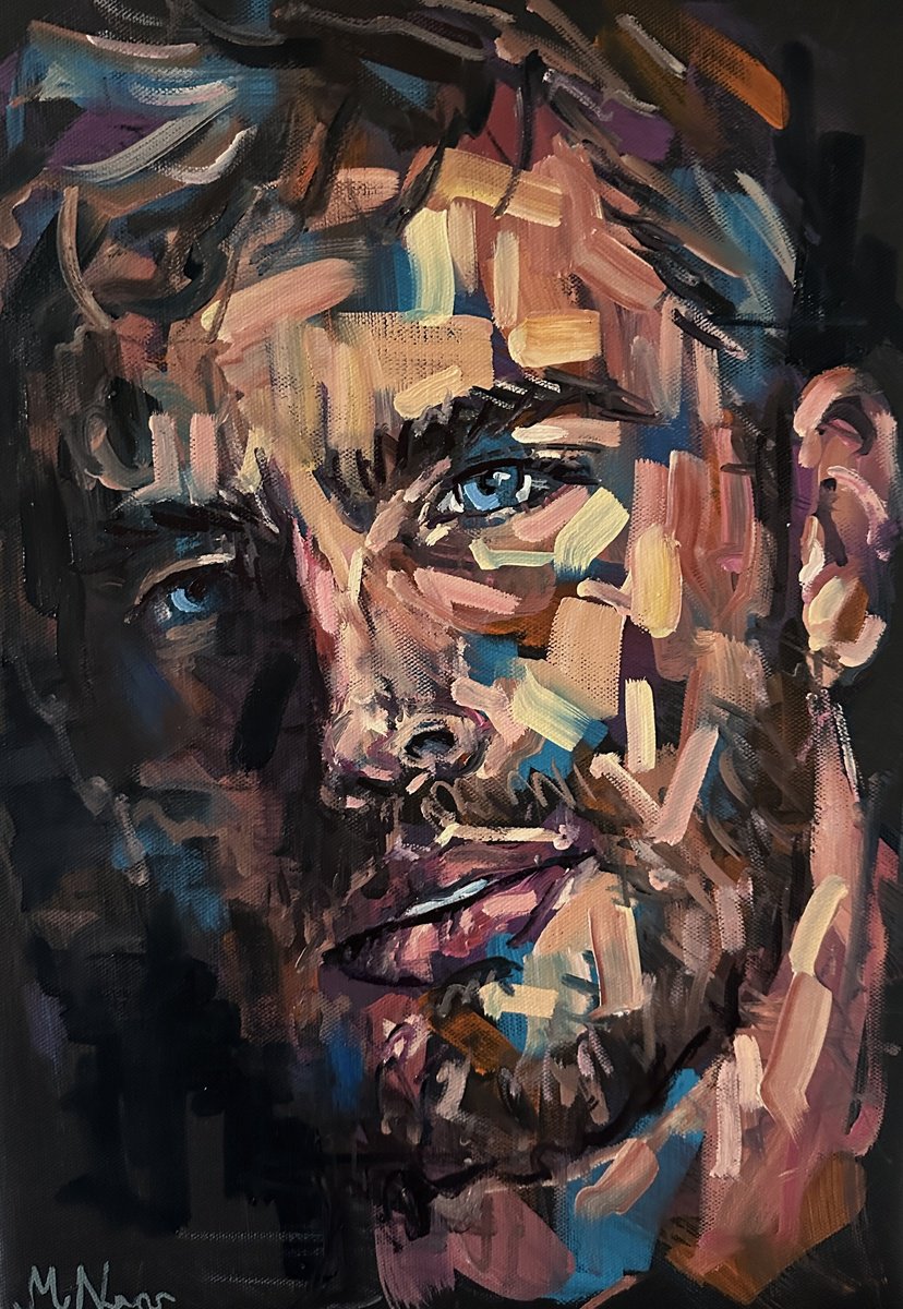 Handsome young man male portrait oil painting Oil painting by Emmanouil ...