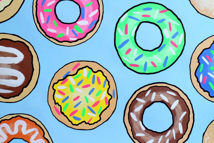 Donuts 2 Pop Art Painting On A4 Paper | Artfinder