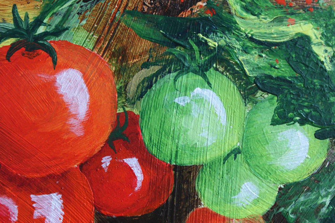 Ripe Tomatoes Acrylic painting by Valerie Jobes | Artfinder