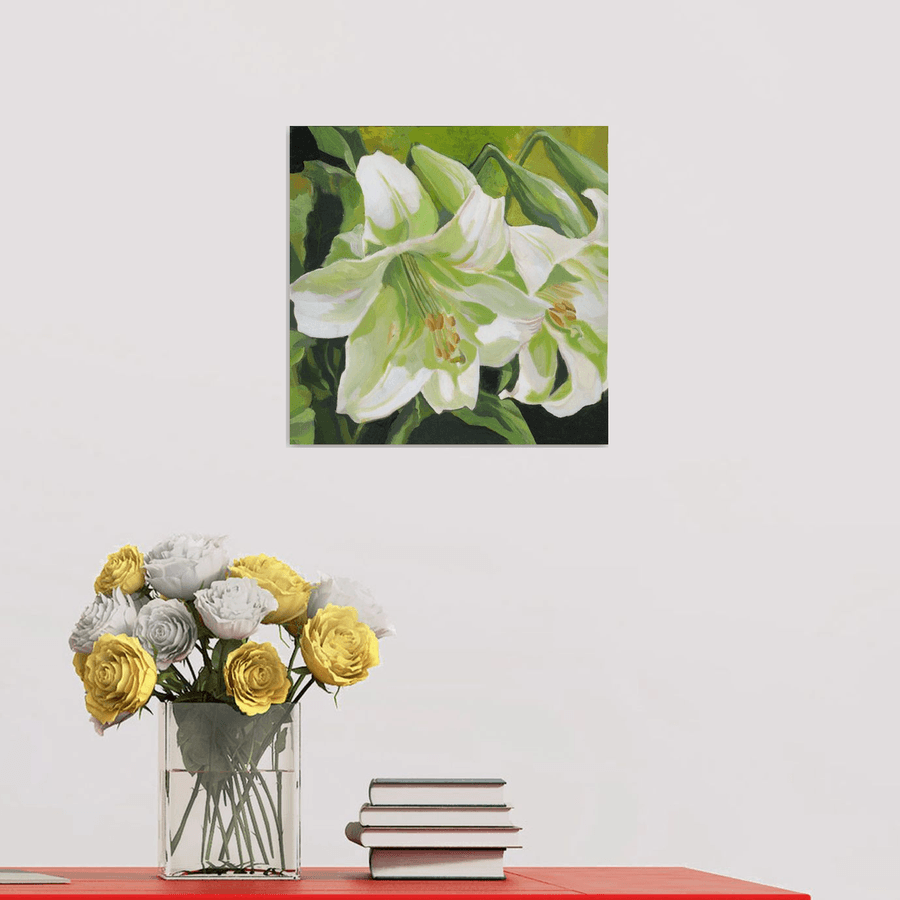 Easter lilies Acrylic painting: Alfred Ng