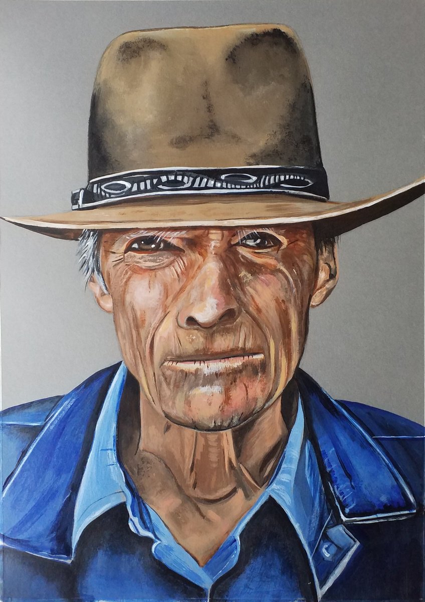 Clint Eastwood Acrylic painting by June Holman | Artfinder
