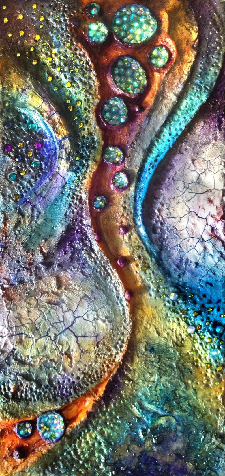 Abstract Painitng, Texture, Textured Wall Art, Rhinestone Art, Glass ...