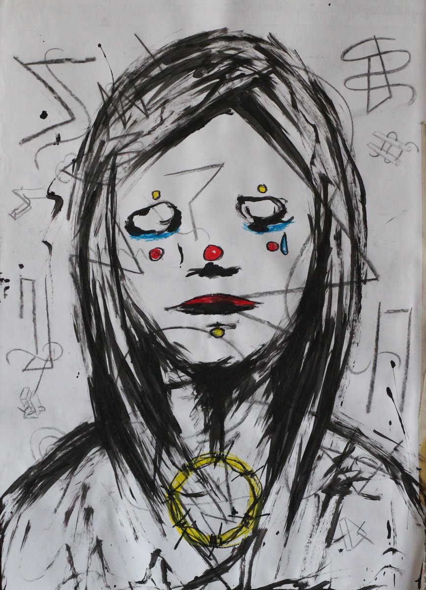 Barbed Wire Halo 2 Mixed-media painting by Mark Barrable | Artfinder