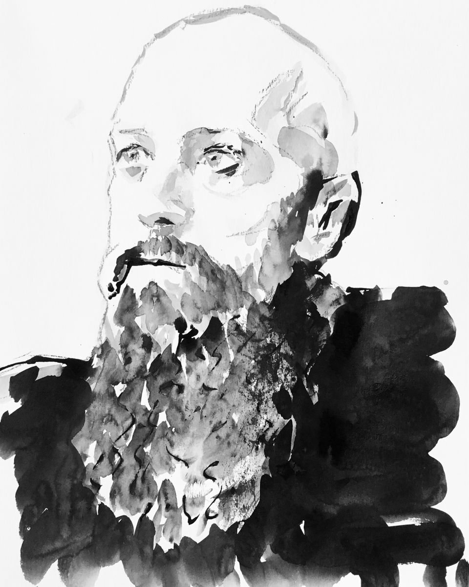 The Beard Acrylic painting: Dominique Dève | Artfinder