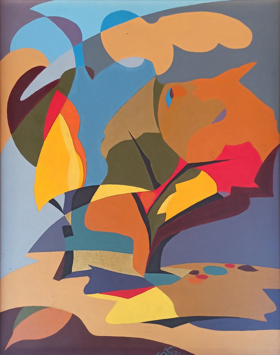 Cubism - tree Oil painting: Artur Hakobjanyan