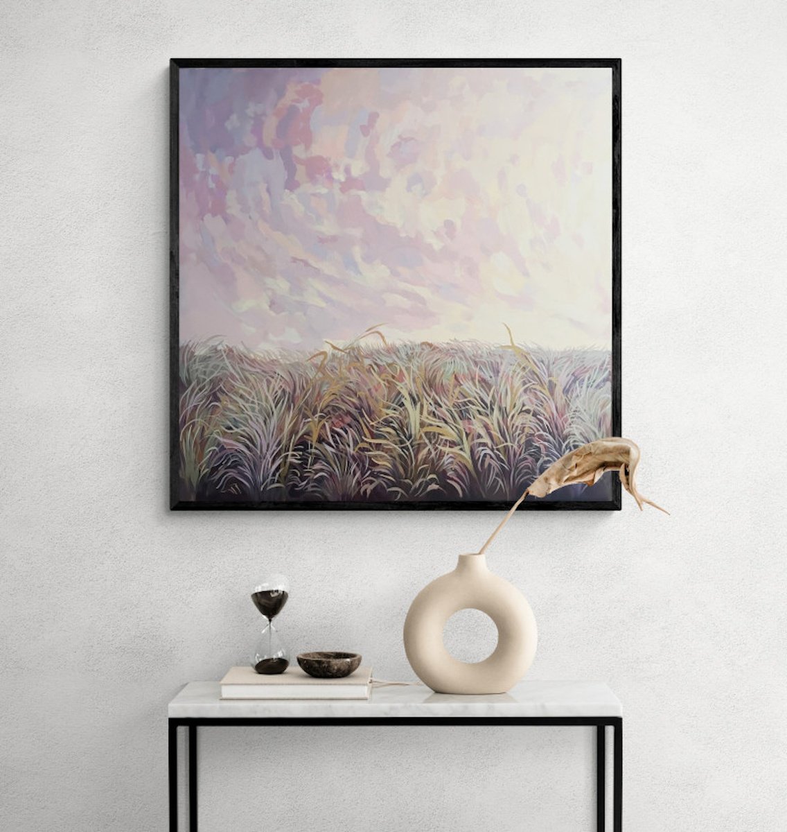 Lakeshore. Dawn Acrylic painting by Gabriele Prismantaite | Artfinder