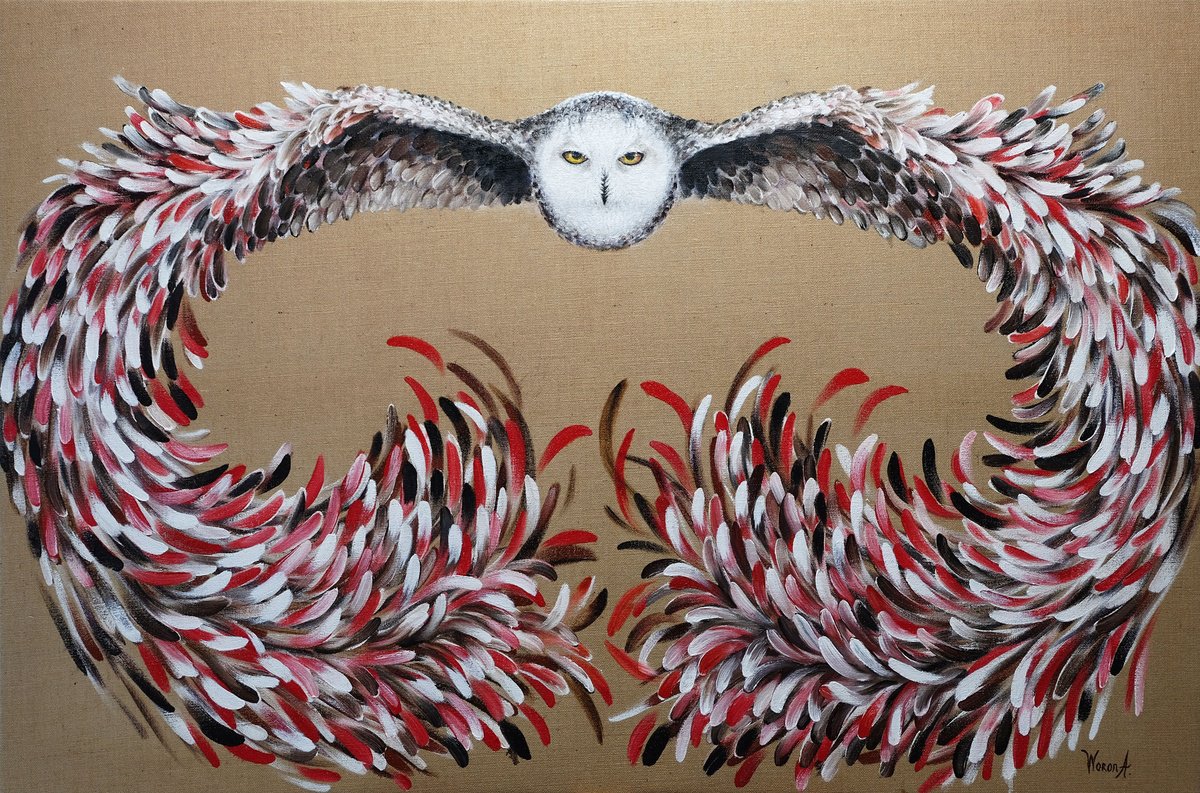Bird. Owl. Oil painting: Anastasia Woron | Artfinder