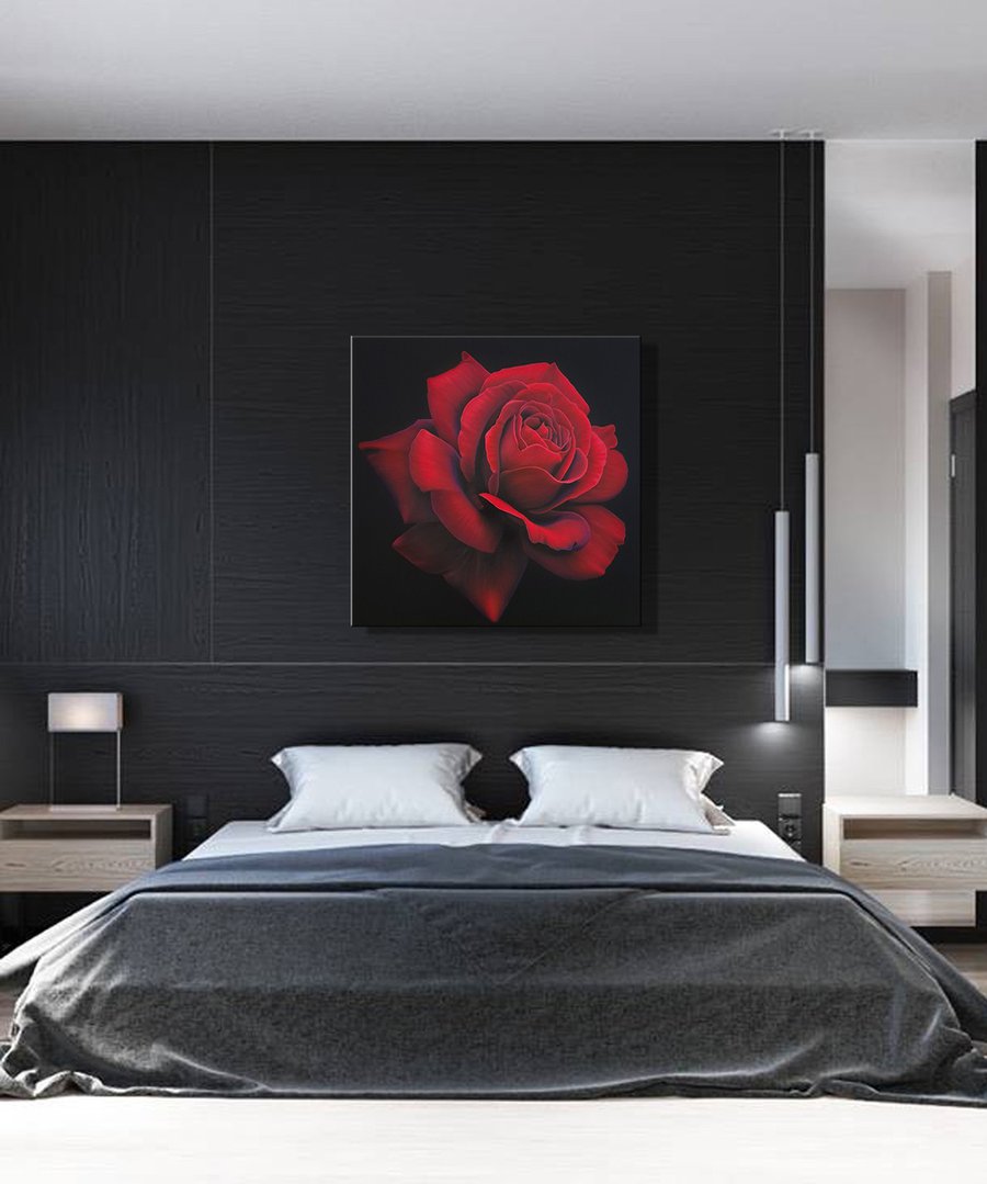 "Red rose" Oil painting: Anna Steshenko | Artfinder