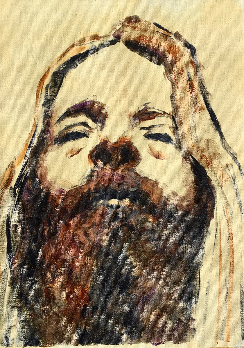 Long Beard Study Acrylic painting: Dominique Dève | Artfinder