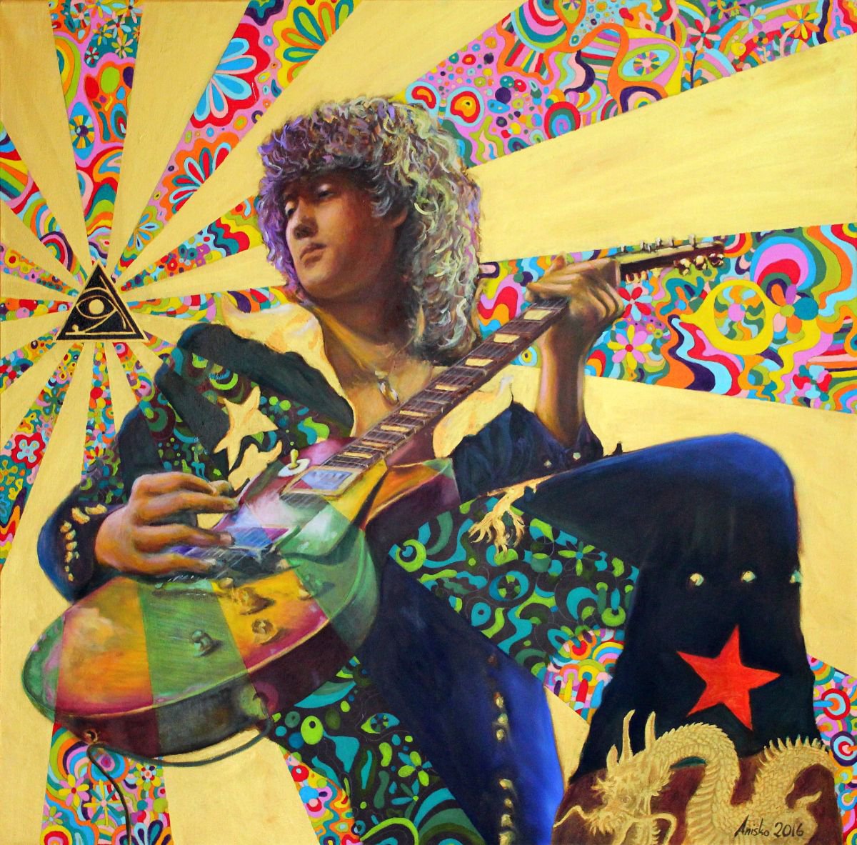 Jimmy Page Oil painting: MK Anisko | Artfinder
