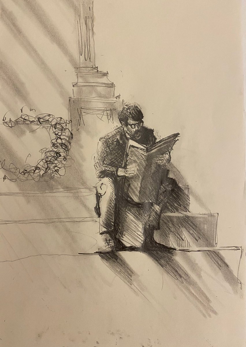 The folded map guy….. Pencil drawing: Paul Mitchell | Artfinder