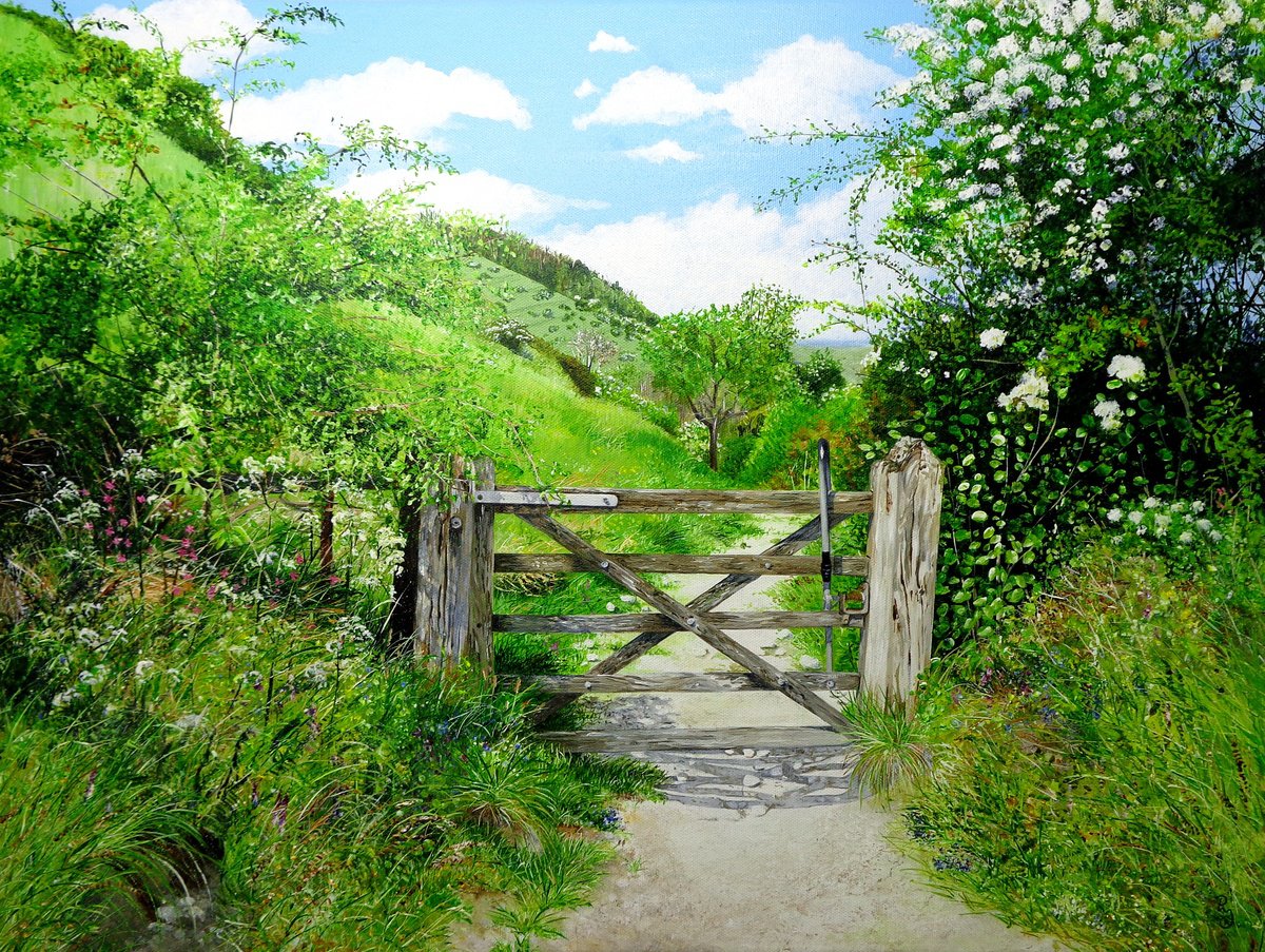 The Bostal and the Beacon Acrylic painting: Paula Oakley | Artfinder