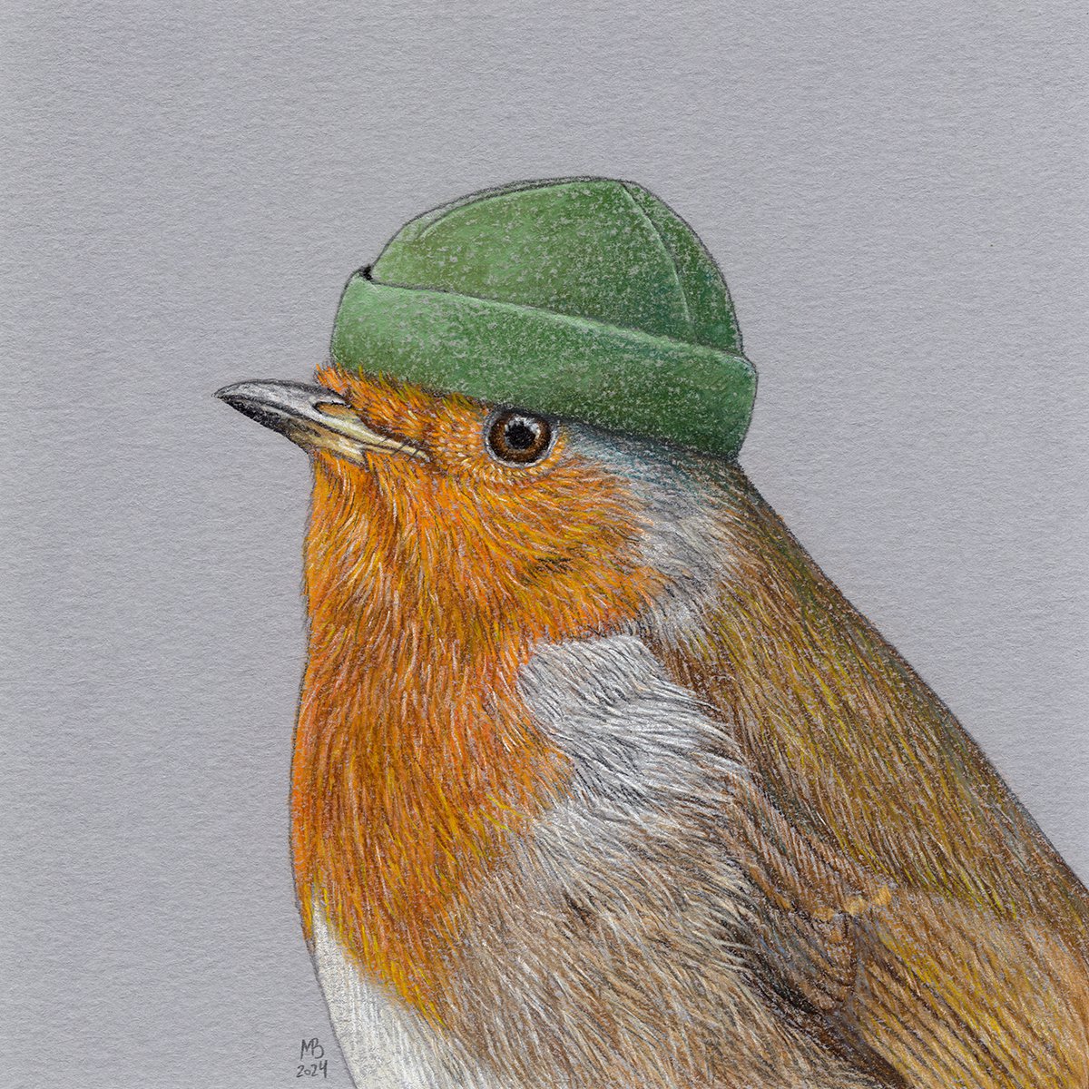 European robin Pastel drawing by Mikhail Vedernikov | Artfinder
