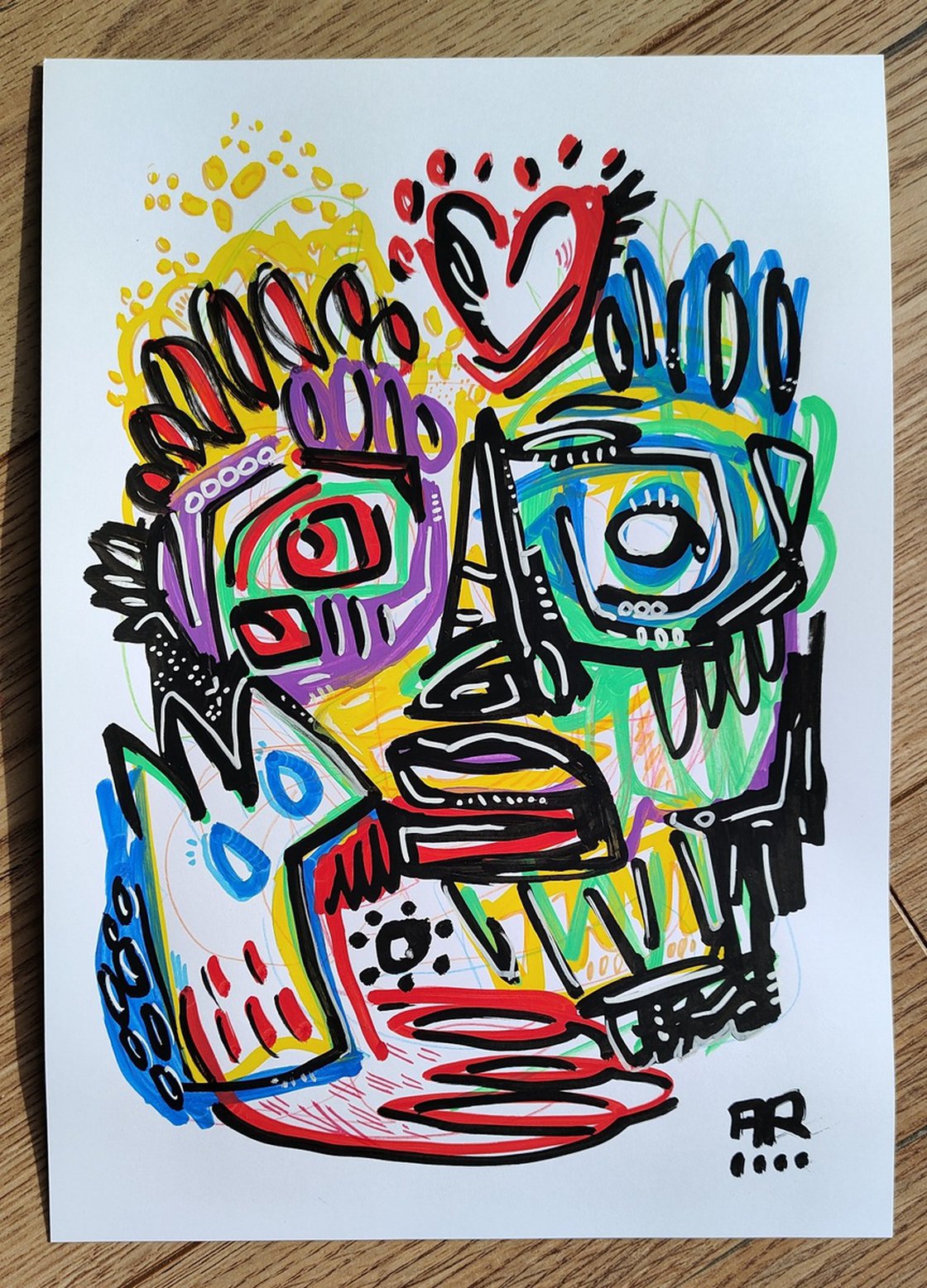 Original Drawing - LOVE FACE by Angel