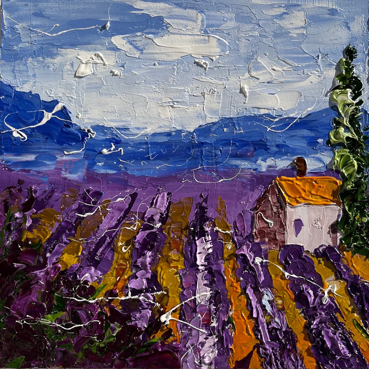 Provence Lavender Field Art Oil painting by Halyna Kirichenko | Artfinder