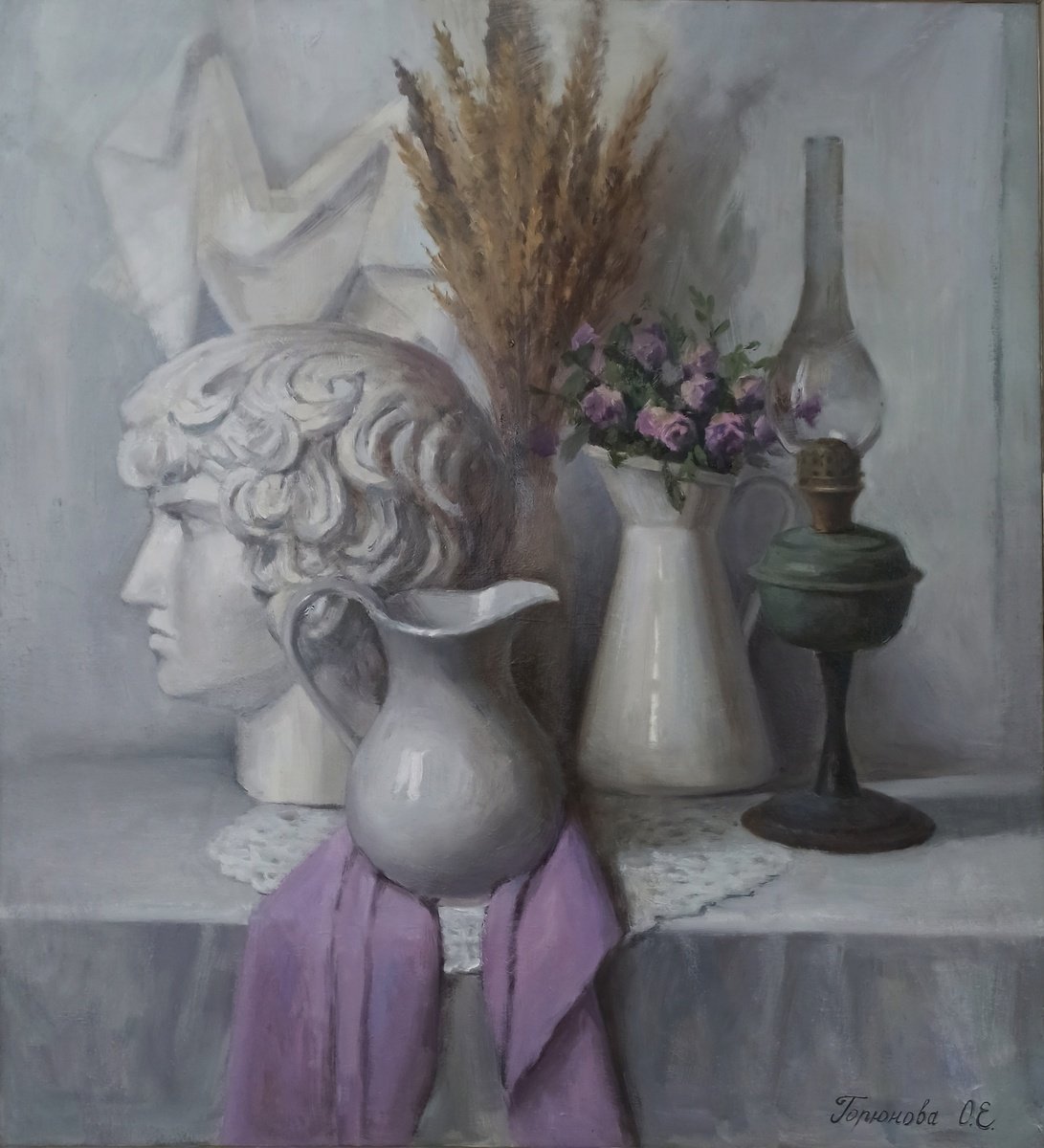 Original Oil Painting - Still Life with the Head of Antinous by Olga ...