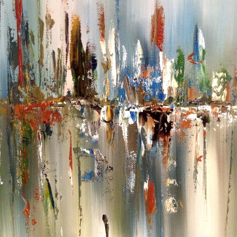 Landscape abstract - Winter on the Lake Oil painting: Matthew Withey ...